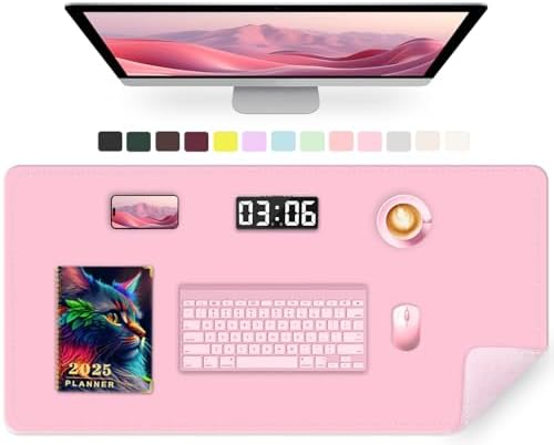 Amazon.com: PU Leather Desk Pad Protector, Non-Slip Large Mouse Pad ...