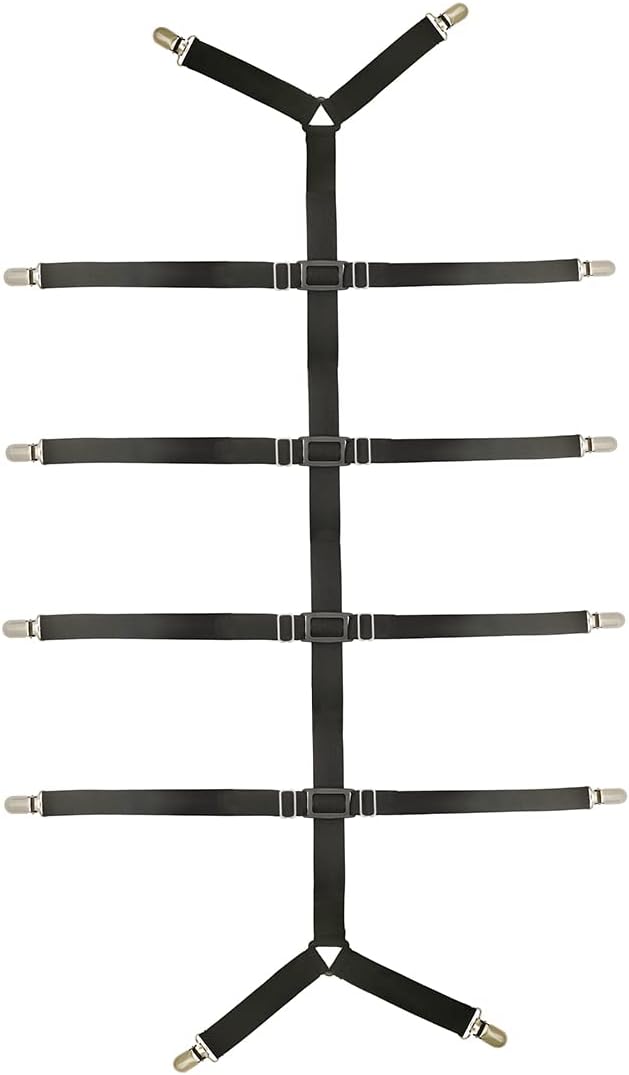 Amazon.com: Auivguiv Bed Sheet Straps Adjustable Crisscross Sheet Clips ...