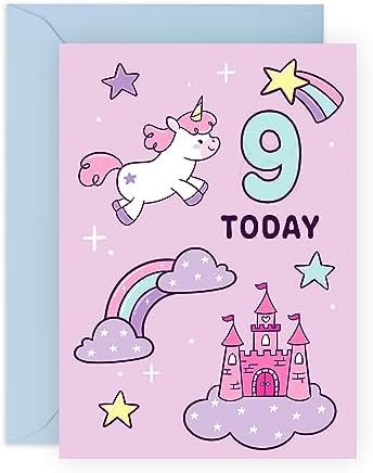 Central 23 Girl Birthday Card Age 9 - Happy 9th Birthday Cards Nine ...