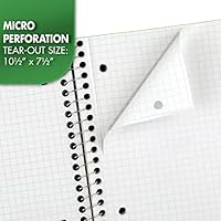 Mead Spiral Notebook, 1 Subject, Quad Ruled, 100 Sheets, 10-1/2" x 8 ...