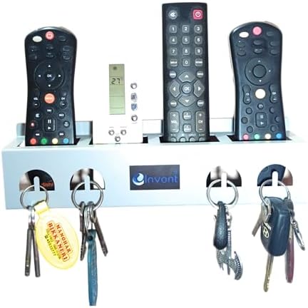 invont Wall Mount Remote Holder | Metal Key Holder | Light Grey Texture ...