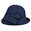 Bellady Women Solid Color Winter Hat 100% Wool Cloche Bucket with Bow ...