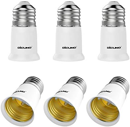 DiCUNO E39 to E26 Socket Adapter, 1 Pack of Mogul (E39) to Medium (E26) Light Bulb Lamp Socket ...