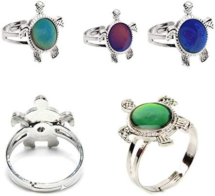 FANTASY 6pcs Mood Ring Change Color Ring Adjustable Size Temperature ...