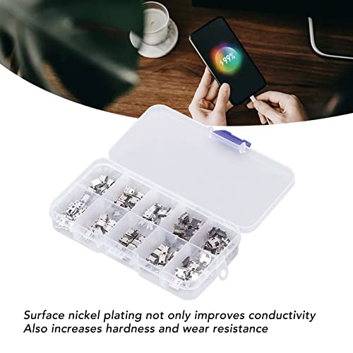 100Pcs USB Micro Port Female Solder Plug Mini USB Jack Connector USB ...