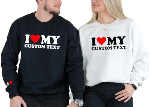 Amazon.com: I Heart My Girlfriend Sweatshirt Matching Couple ...