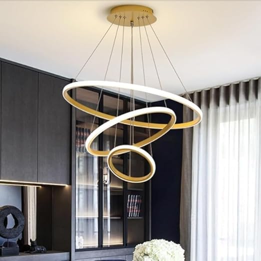 Buy kinis 3 Rings Chandelier/Jhumar Light for Hall Ceiling/Jhoomer for ...