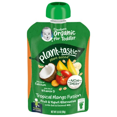 Amazon.com : Gerber Organic Baby Food Pouches, Toddler, Plant-tastic, Tropical Mango Fusion ...