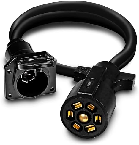 Amazon.com: Anayguto 7 Pin Trailer Extension 1FT, Gooseneck Hitch 7 Way ...