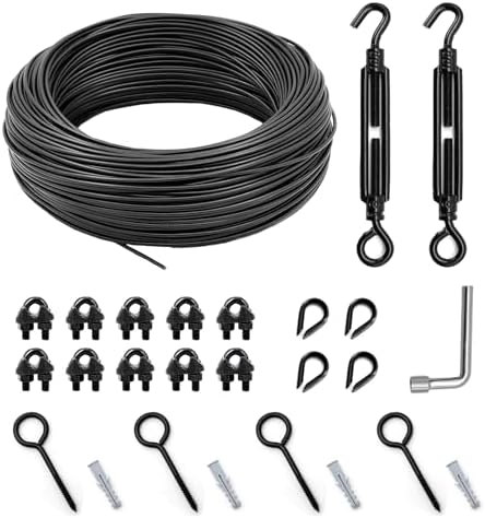 hannger String Light Hanging Kit Outdoor, Full Black Globe String ...