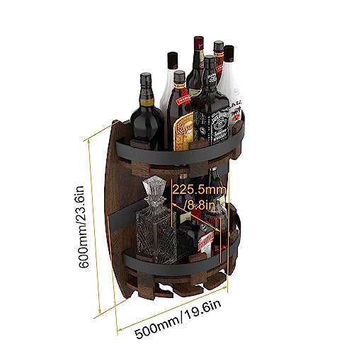 Snapklik.com : Whiskey Barrel Rack,Vintage Wall Mounted Wine Rack For ...