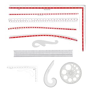 Recastos Tailoring Mastery: 10-Piece Fashion Designing Ruler and Curve ...