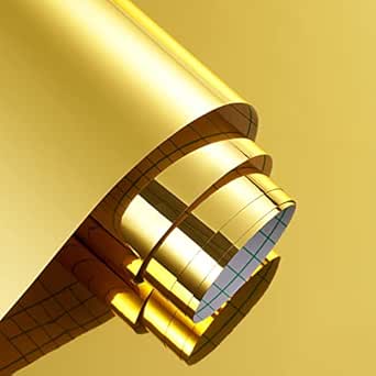 Amazon.com: Decotalk Peel and Stick Mirror Sticker Gold Mirror Sheet ...