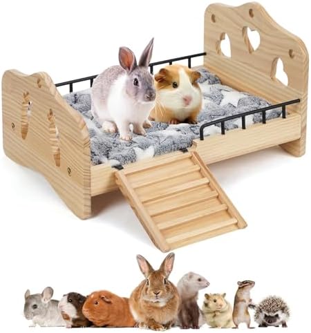 Amazon.com : Larged Wooden Rabbit Bed, with Reinforced Bottom Support ...