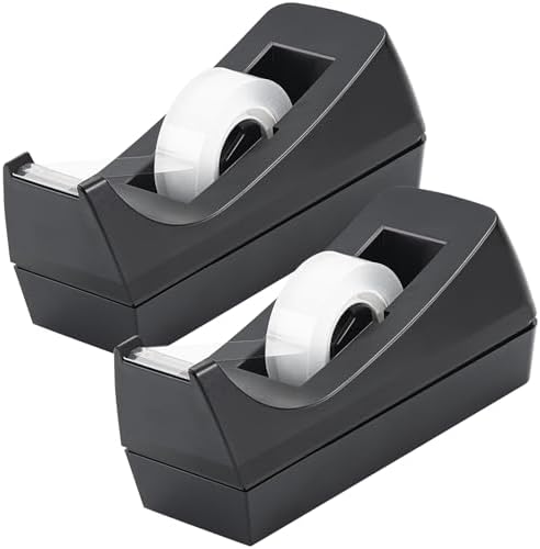 Amazon.com : OWLKELA Black Desktop Tape Dispenser, Non-Skid Base, Heavy ...