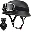 Labzaa Vintage Deutsche Motorrad Halbschalenhelm mit ECE, Retro Half ...