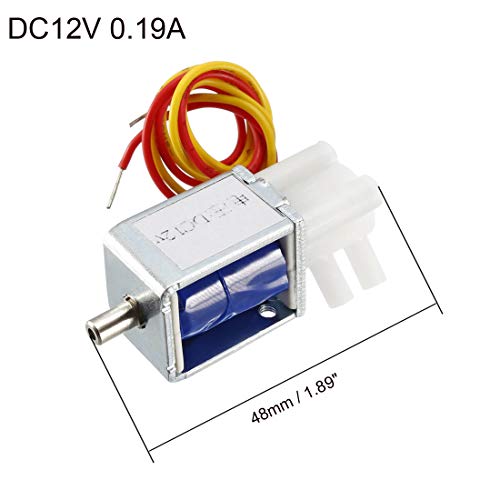 uxcell Miniature Solenoid Valve 2 Position 3 Way DC12V 0.19A Water Air ...