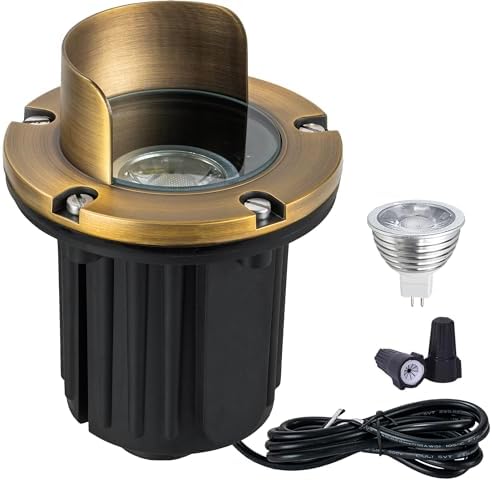 LumStory Brass Well Lights Landscape LED Low Voltage Landscape Lighting ...