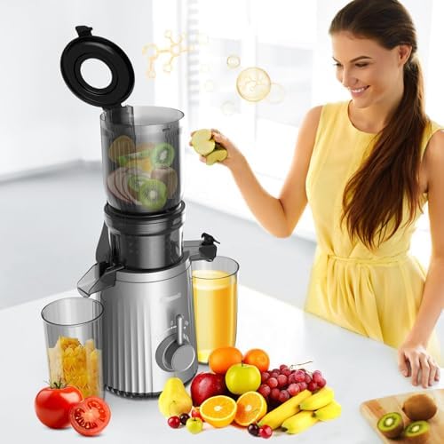 Amazon.com: Jocuu Cold Press Juicer Machine with Large Feeding Chute ...