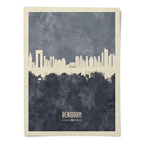 Benidorm Spain Skyline art print poster, unframed -21608 : Amazon.co.uk ...