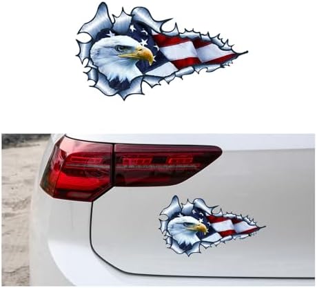 Amazon.com: Augeny Bald Eagle American Flag Sticker, Patriotic USA Flag ...