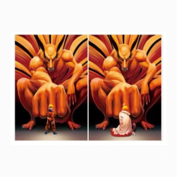 PINAKA Naruto Uzumaki Kurama Kyubii 11.6 x 15.5 3D Holographic Poster, Illusion Flip Image ...