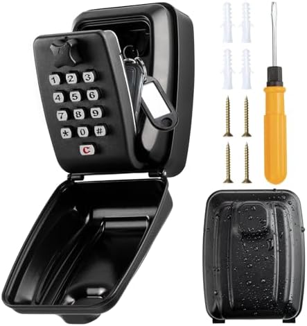 Tuocal Key Safe Wall Mounted Police Approved, Waterproof Key Lock Box ...
