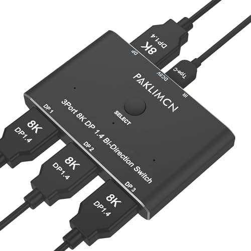 Amazon.com: DisplayPort Switch 8K60Hz Display port 1.4 switcher Box DP ...
