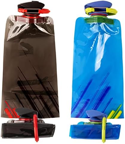 AYNKH Set of 4 Foldable Water Bottle, Flexible Reusable BPA Free Sports ...