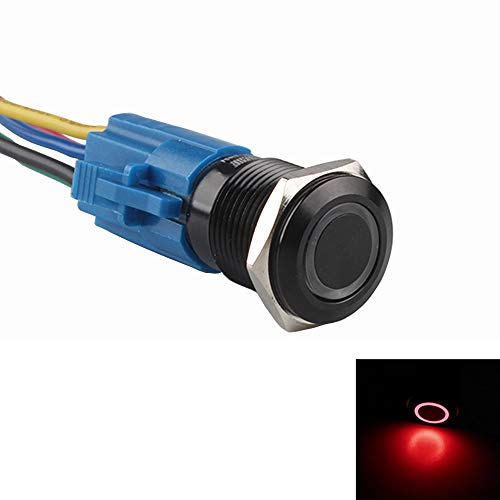 Buy ESUPPORT 16mm 12V 3A Car Red LED Light Angel Eye Metal Push Button ...