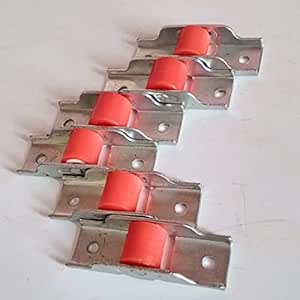 Aluminium Window Wheel Flat Pulley (Maroon) (6 PCS) 50mm : Amazon.in ...