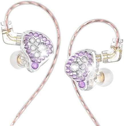 Amazon.com: In Ear Monitor Headphones, Cool Diamond Crystals Purple 3 ...