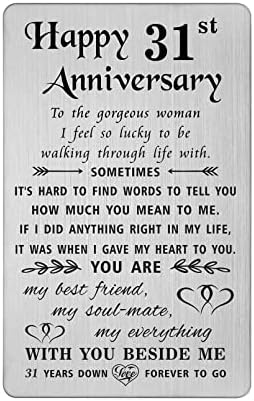 Amazon.com: TANWIH 31st Anniversary Card for Her Wife, 31 Year ...