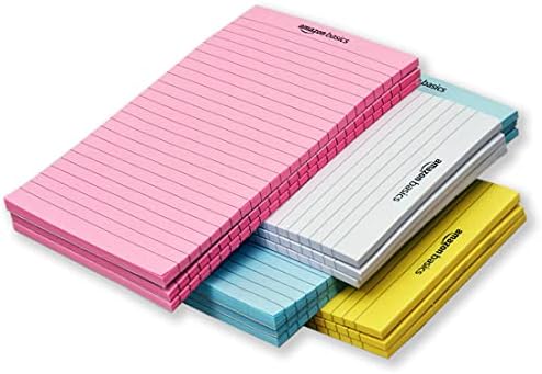 AmazonBasics Wide Ruled 5x 8 - Inch 50-Sheet Lined Writing Note Pad ...