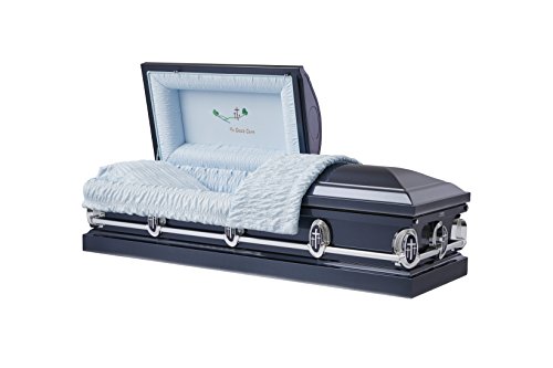 Buy Universal Casket Blue Shaded Silver Casket with "In God's Care ...