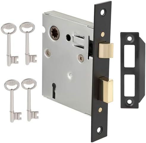 Prime-Line E 2798 Mortise Keyed Lock Set with Matte Black Knob ...