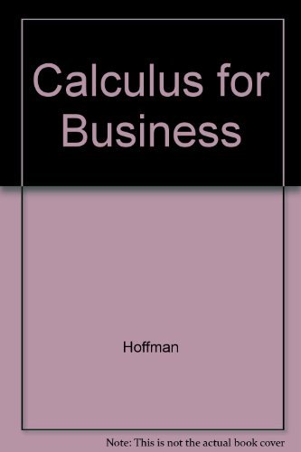 Calculus for Business: Hoffman: 9780070274662: Amazon.com: Books