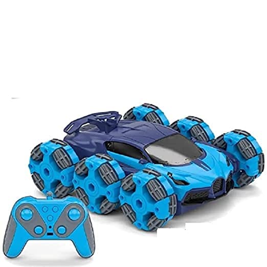 HEYOL Remote Control 6 Wheel Bugatti Stunt Spray Car Laser Lights Drift ...