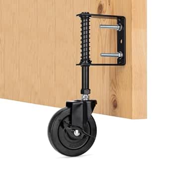 YONSIN 4" Heavy Duty Spring Loaded Gate Caster Wheel with Side Brake ...