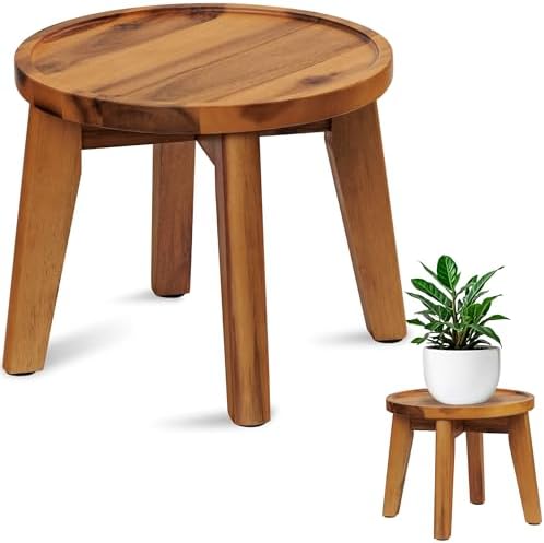 Amazon.com: Demigo Indoor Plant Stand, Acacia Wooden Decorative Plant ...