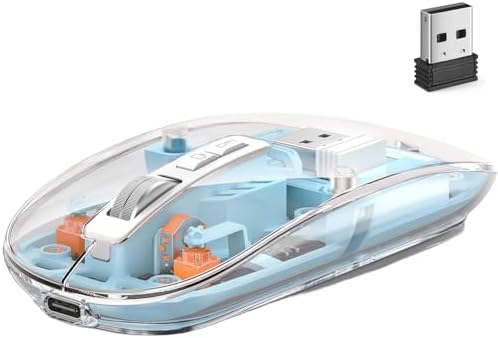 Amazon.com: Wireless Mouse Transparent Bluetooth Slim Tri-Mode Clear ...