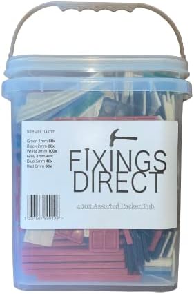 Tub of 400 Assorted Flat Packers 1-6mm (28mm x 100mm) Toughened Plastic ...