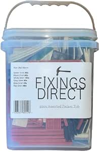 Tub of 400 Assorted Flat Packers 1-6mm (28mm x 100mm) Toughened Plastic ...