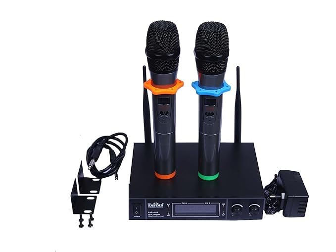 kh Duel Wireless Microphone System-VHF Fixed Dual Frequency Wireless ...