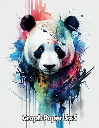 Watercolor Giant Panda Graph Paper 5x5: 5 Squares per Inch Grid Paper ...