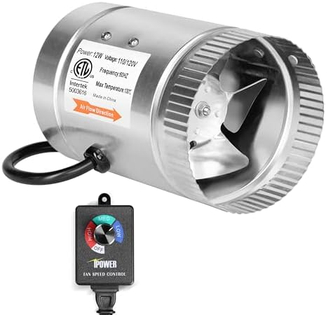 VIVOSUN 6 Inch Inline Duct Fan 240 CFM, HVAC Exhaust Ventilation Fan ...
