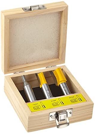 Yonico 14323 3 Bit Undersize Plywood Dado Router Bit Set 1/2-Inch Shank ...