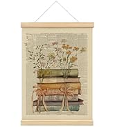 Amazon.com: PLKMN Vintage Floral Wall Decor, Retro Library Book Club ...