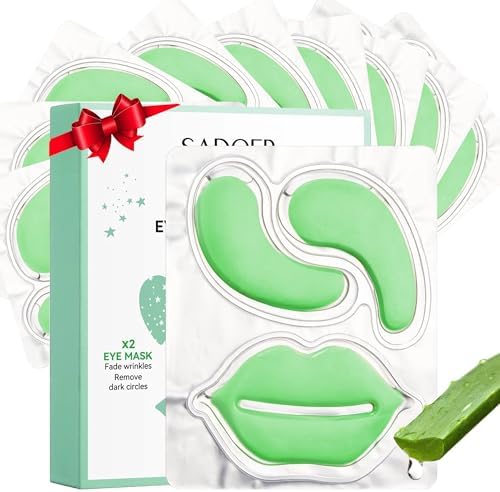Amazon.com : 10 Pair Under Eye Mask & 10 Pair Lip Mask Skincare Set ...