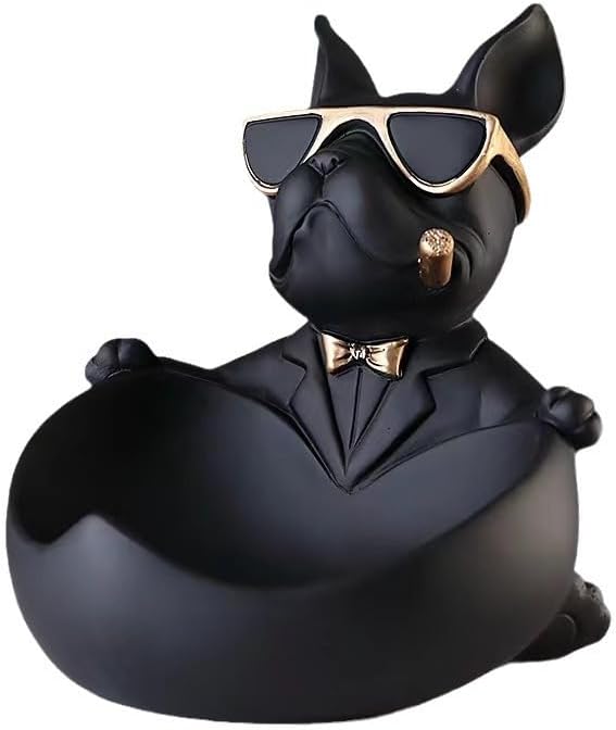 Amazon.com: Cool Modern Decor French Bulldog Candy Bowl Statue, Resin ...